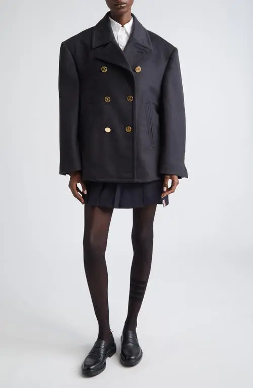 Thom Browne Oversized Cashmere Pea Coat