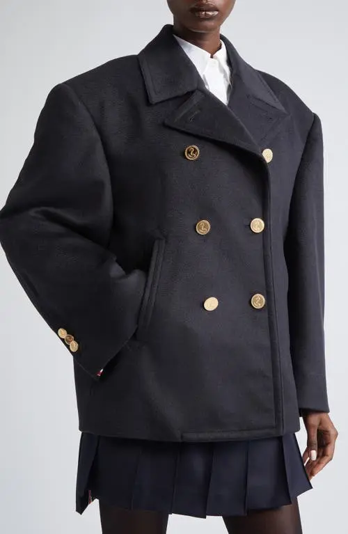 Thom Browne Oversized Cashmere Pea Coat