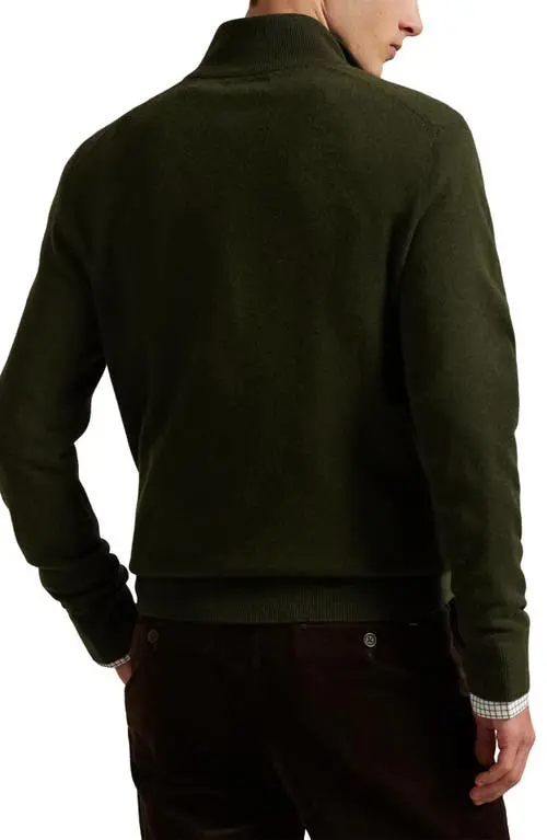 Polo Ralph Lauren Regular Fit Wool Quarter Zip Sweater - Leaf Green Heather
