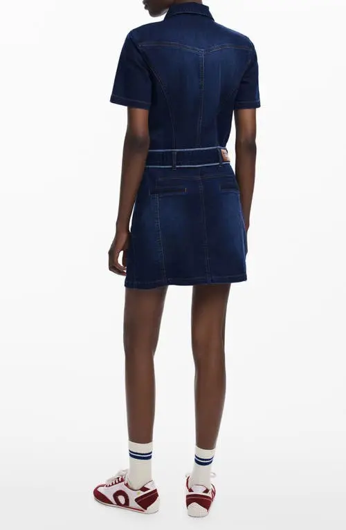 Desigual Belted Denim Mini Shirtdress