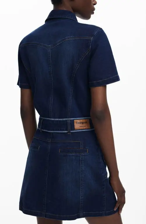 Desigual Belted Denim Mini Shirtdress