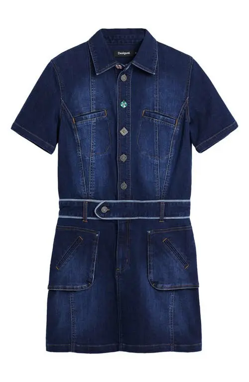 Desigual Belted Denim Mini Shirtdress