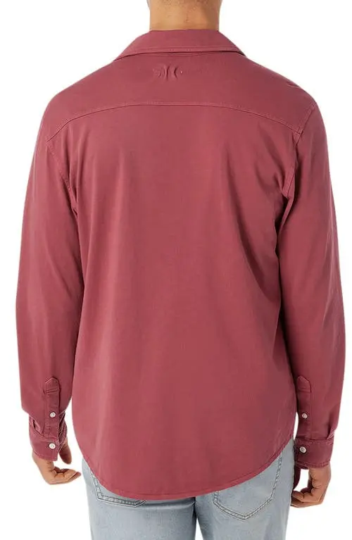 FAIR HARBOR Saltaire Organic Cotton Knit Button-up Shirt - Red