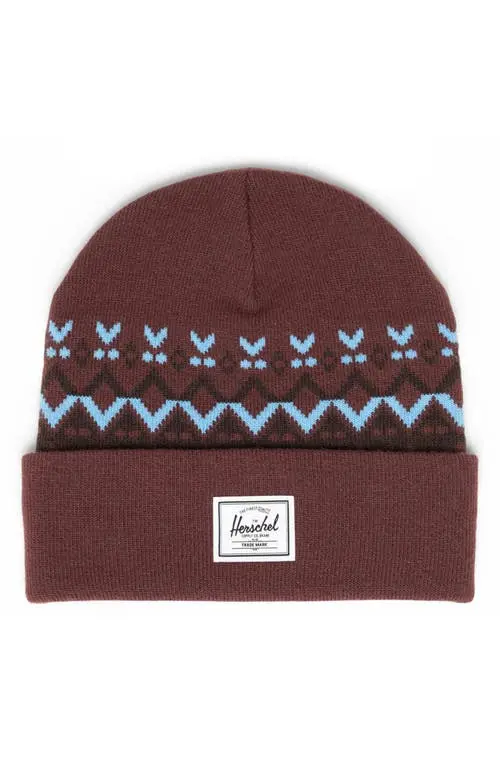 Herschel Supply Co. Elmer Fair Isle Beanie - Bitter Chocolate Fair Isle