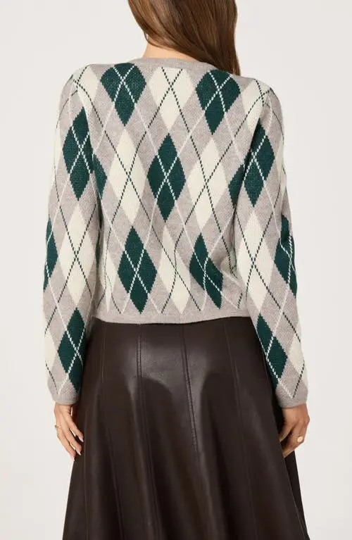 Astr The Label Argyle Cardigan