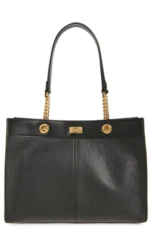 ANYA HINDMARCH Small Mortimer Eyelet Chain Crosshatch Leather Tote