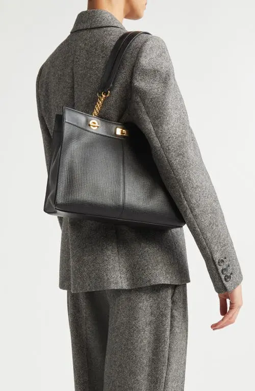 ANYA HINDMARCH Small Mortimer Eyelet Chain Crosshatch Leather Tote