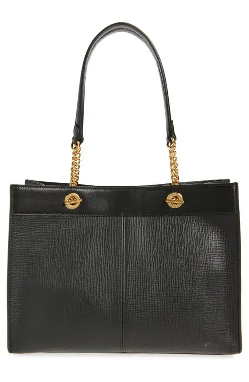 ANYA HINDMARCH Small Mortimer Eyelet Chain Crosshatch Leather Tote