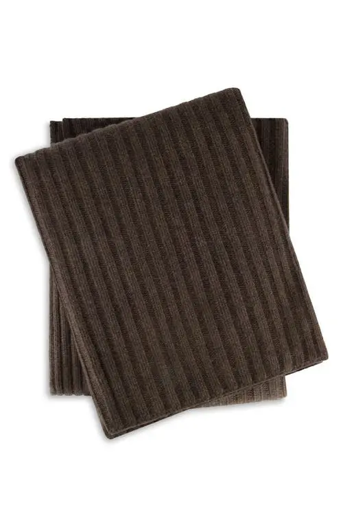 Sofia Cashmere Brooklyn Rib Cashmere Throw Blanket - Brown