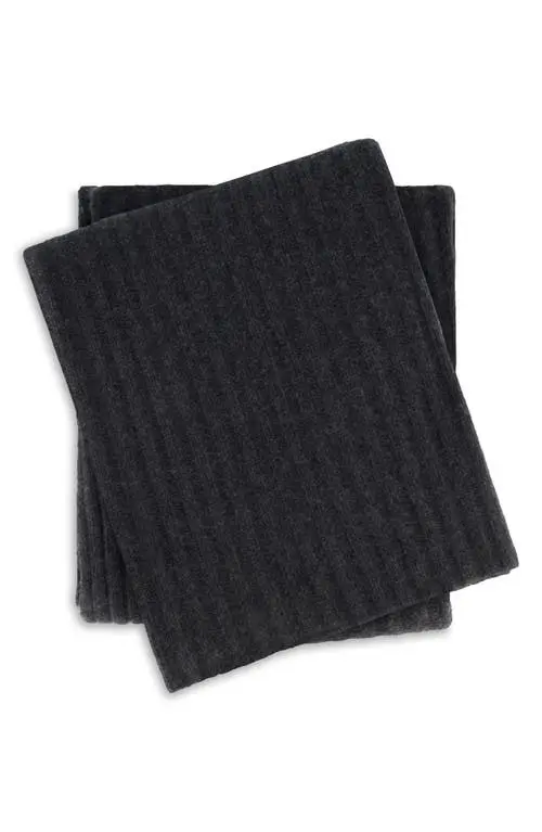 Sofia Cashmere Brooklyn Rib Cashmere Throw Blanket - Charcoal