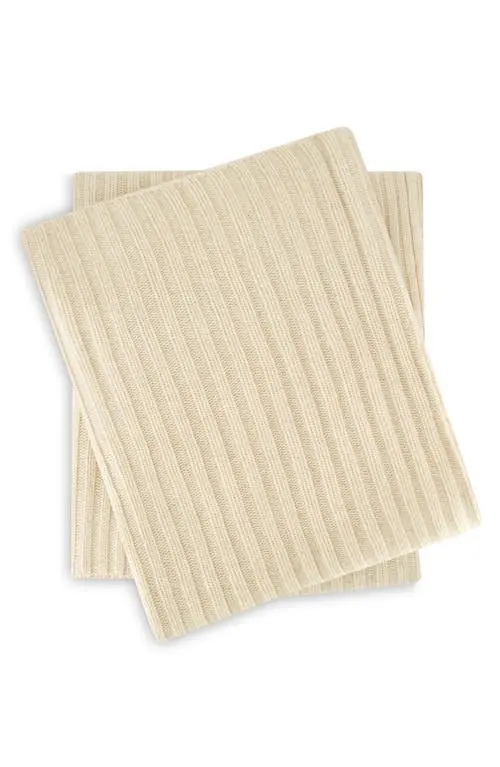 Sofia Cashmere Brooklyn Rib Cashmere Throw Blanket - Oatmeal
