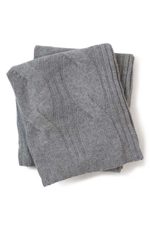 Sofia Cashmere New York Cable Knit Cashmere Throw Blanket - Grey