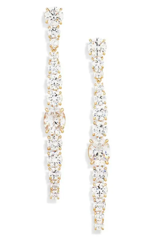 Nadri Stellar Linear Drop Earrings - Gold