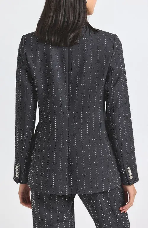 Derek Lam 10 Crosby Walter Mini Stud Double-breasted Blazer - Grey/silver