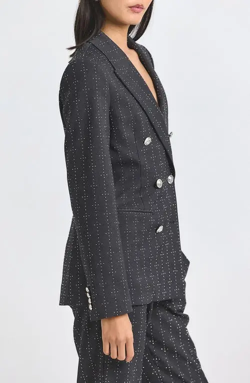 Derek Lam 10 Crosby Walter Mini Stud Double-breasted Blazer - Grey/silver