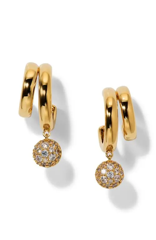 Nadri Pave Drop Hoop Earrings