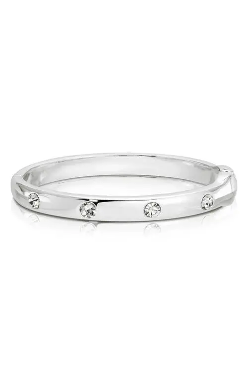 Ettika Studded Crystal Bangle - Silver