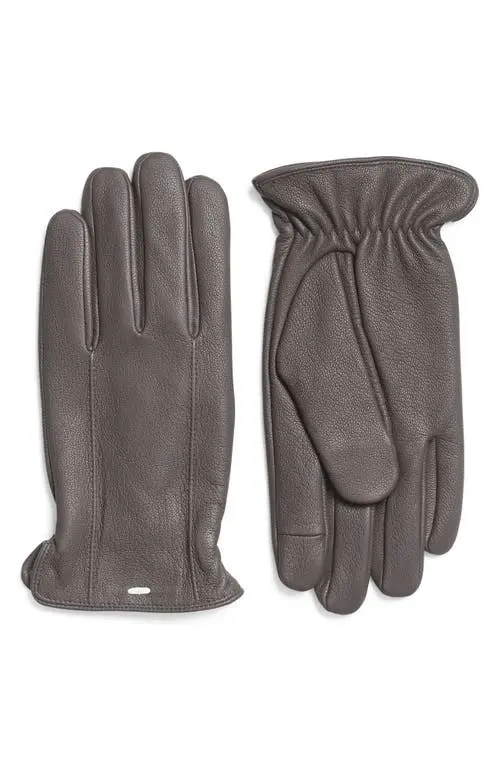 Rag & Bone Evan Leather Gloves - Dark Grey