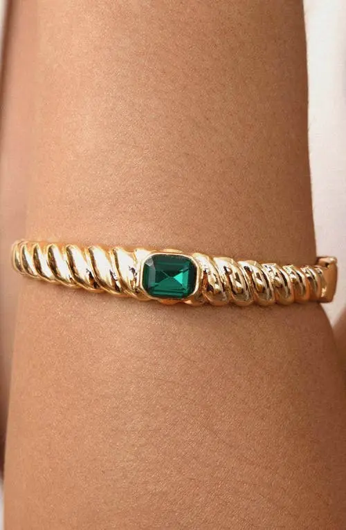 Ettika Twisted Cuff Bracelet - Green