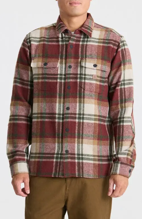 ROARK Nordsman Plaid Flannel Snap-up Overshirt - Sangria