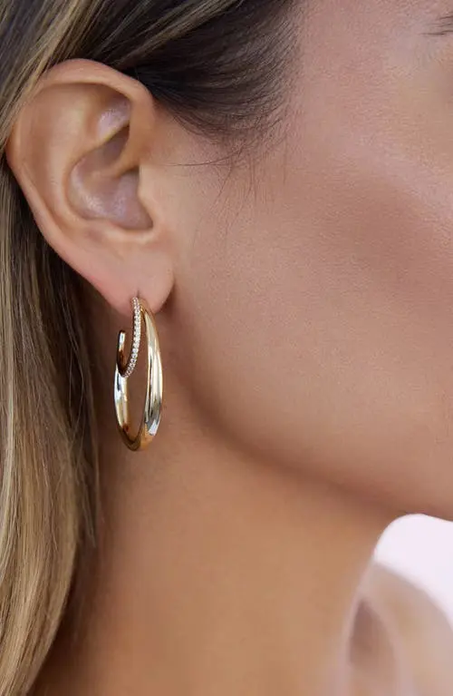 Ettika Concentric Rings Pavé Hoop Earrings - Gold