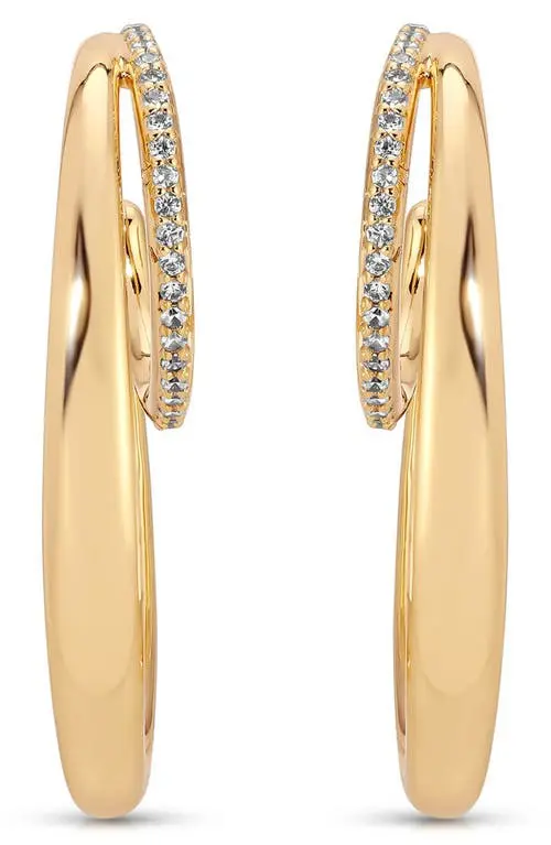 Ettika Concentric Rings Pavé Hoop Earrings - Gold