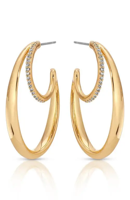 Ettika Concentric Rings Pavé Hoop Earrings - Gold