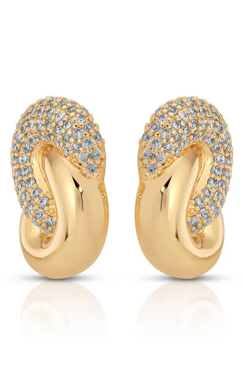 Ettika Knot Pavé Stud Earrings