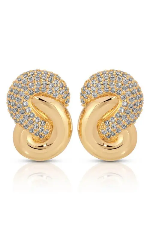 Ettika Knot Pavé Stud Earrings