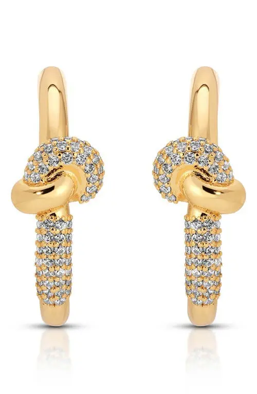 Ettika Knot Pavé Hoop Earrings