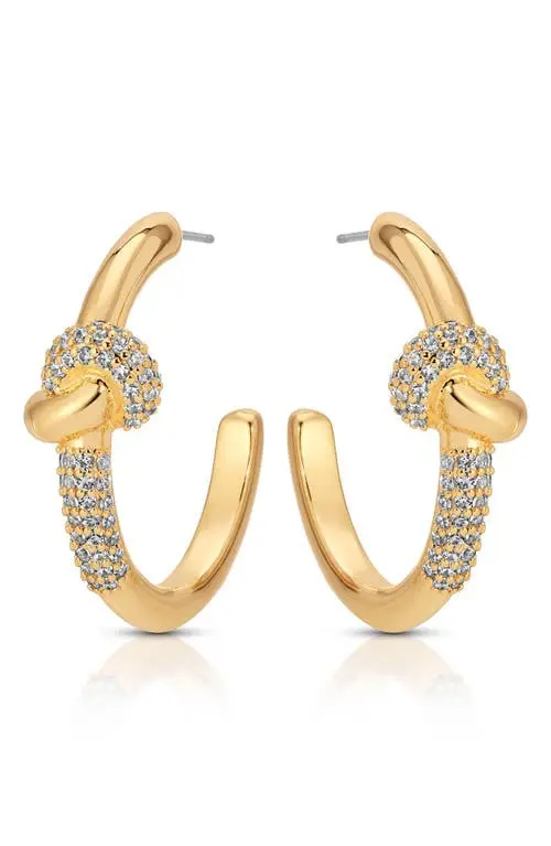 Ettika Knot Pavé Hoop Earrings