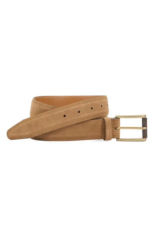 Johnston & Murphy Hartford Nubuck Leather Belt - Camel