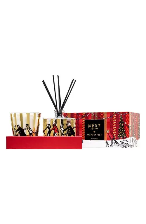 NEST NEW YORK X Drawbertson Holiday Decorative Classic Candle & Reed Diffuser Set - No Color
