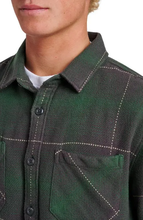 Quiksilver Dna Plaid Cotton Flannel Button-up Overshirt - Garden Topiary