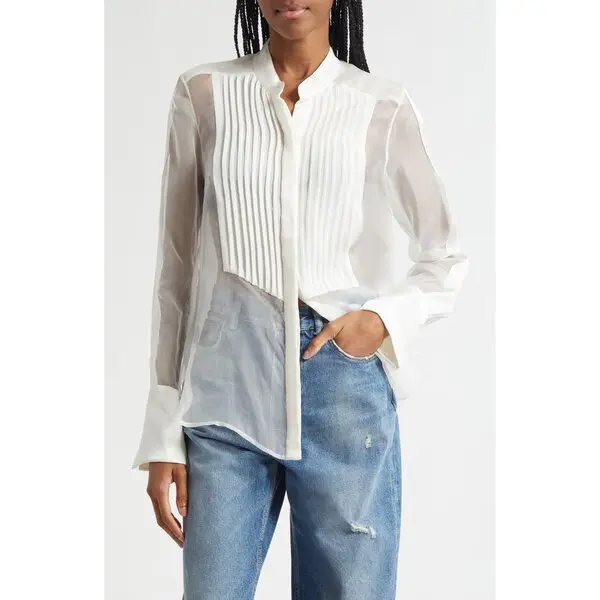 TWP Peyton Pleated Semisheer Silk Shirt