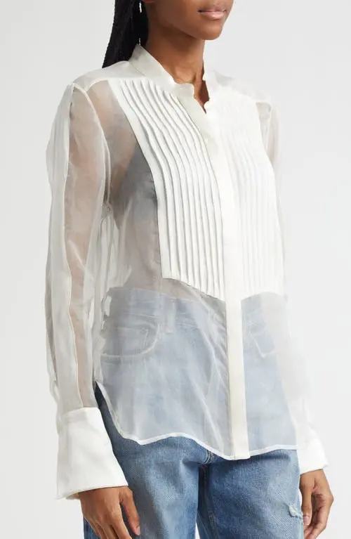 TWP Peyton Pleated Semisheer Silk Shirt