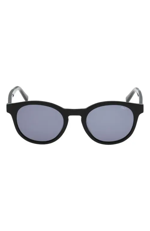 Abercrombie 50mm Round Frame Sunglasses - Shiny Black/smoke
