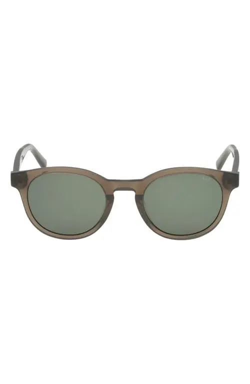 Abercrombie 50mm Round Frame Sunglasses - Shiny Dark Green/green
