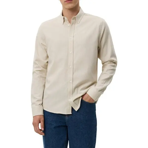 LES DEUX Desert Regular Fit Cotton Button-down Shirt