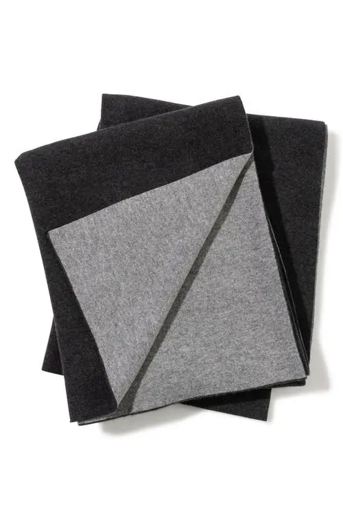 Sofia Cashmere Paris Reversible Cashmere Throw Blanket - Charcoal/gray