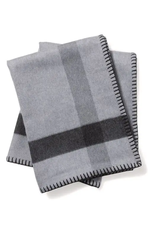 Sofia Cashmere Madrid Reversible Cashmere Throw Blanket - Grey Charcoal