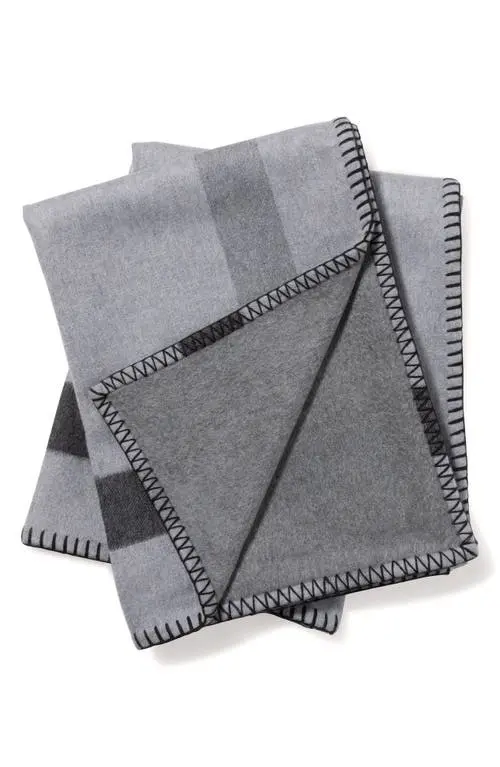 Sofia Cashmere Madrid Reversible Cashmere Throw Blanket - Grey Charcoal