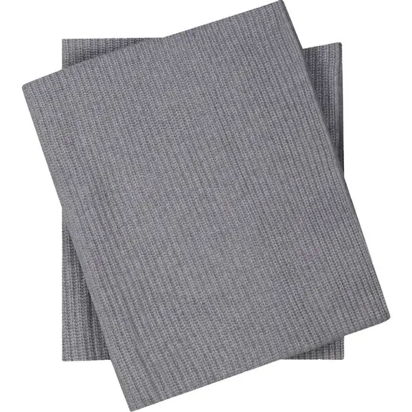 Sofia Cashmere Shaker Knit Cashmere Throw Blanket - Grey