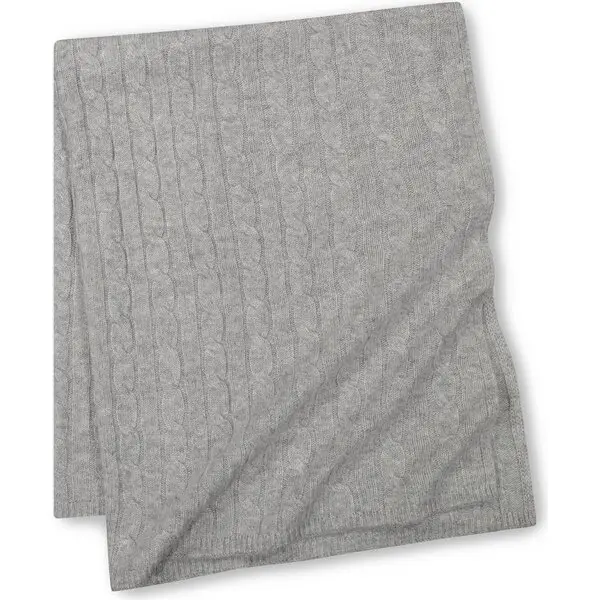 Sofia Cashmere Cable Knit Cashmere Baby Blanket - Grey