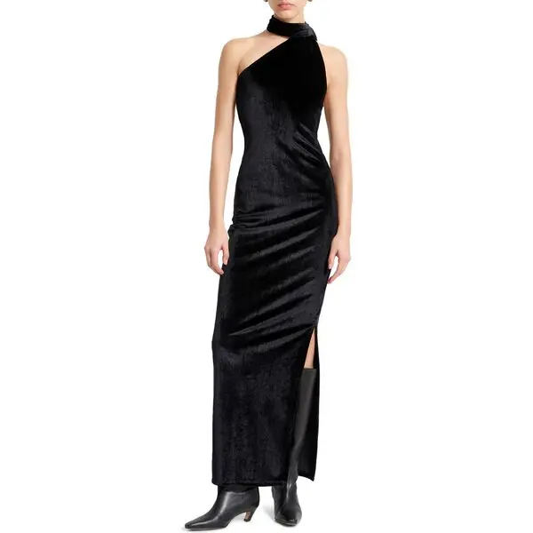 MARCELLA Manhattan One-shoulder Velvet Gown