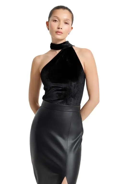 MARCELLA Manhattan Velvet One-shoulder Top
