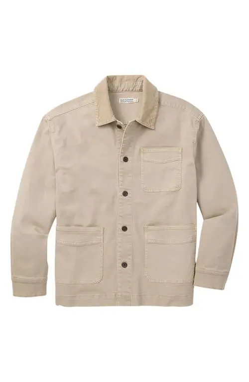 FAIR HARBOR Seaport Stretch Cotton Blend Chore Jacket - Khaki