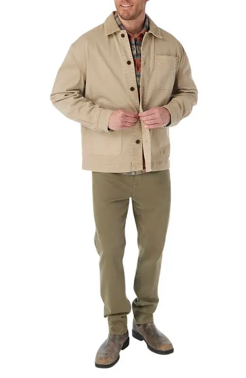 FAIR HARBOR Seaport Stretch Cotton Blend Chore Jacket - Khaki