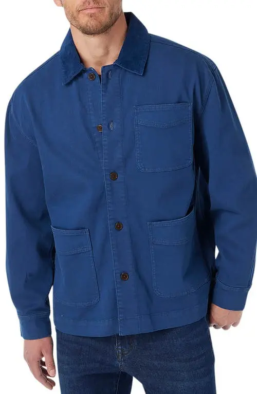 FAIR HARBOR Seaport Stretch Cotton Blend Chore Jacket - Oceana