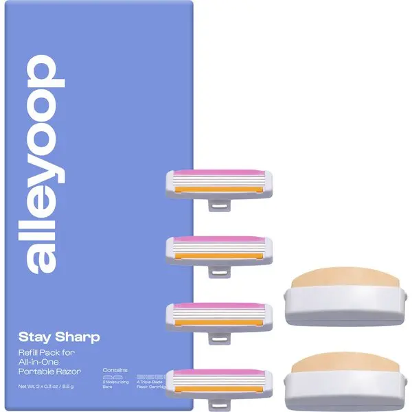 ALLEYOOP Stay Sharp Refill Pack For All-in-one Portable Razor - Dusty Pink